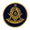 Masonic Past Master Embroidered Patch - Black with Square (3")