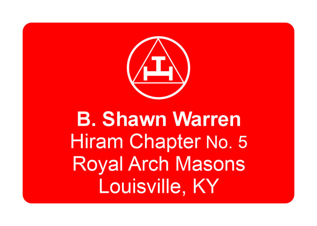 Royal Arch Chapter Full Color Custom Metal Name Badge