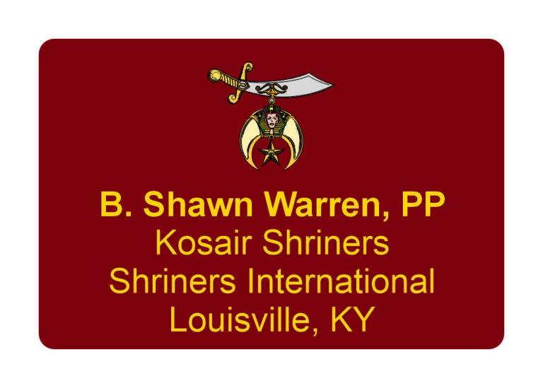 Shriners Full Color Custom Metal Name Badge