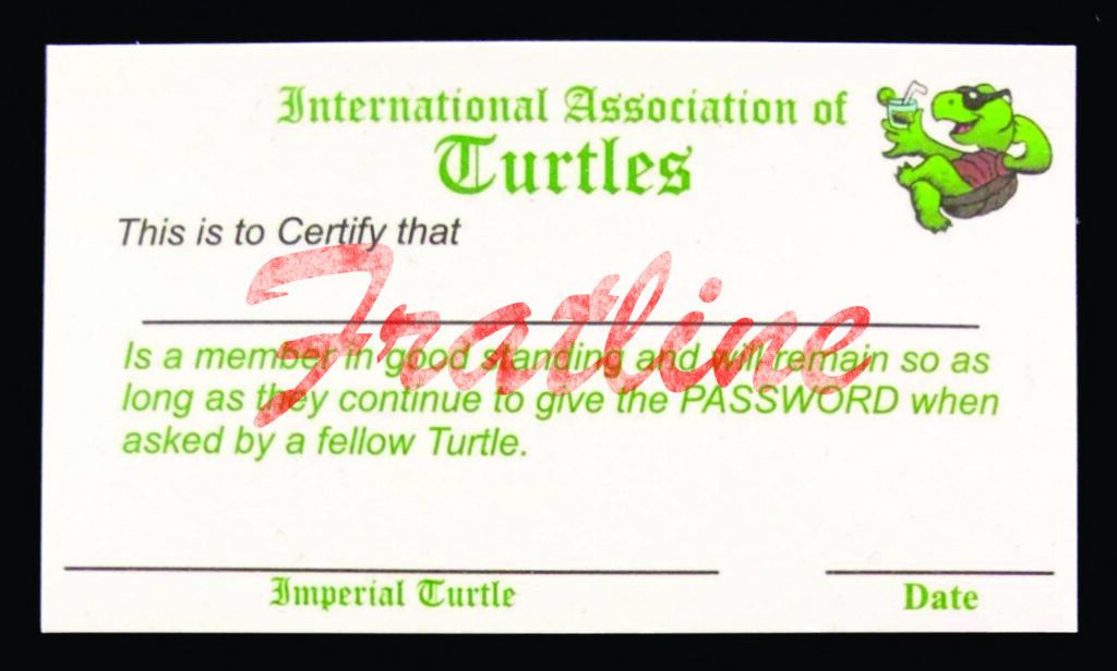 Order of Turtles Membership / Initiation Card (Pack of 25 Cards)