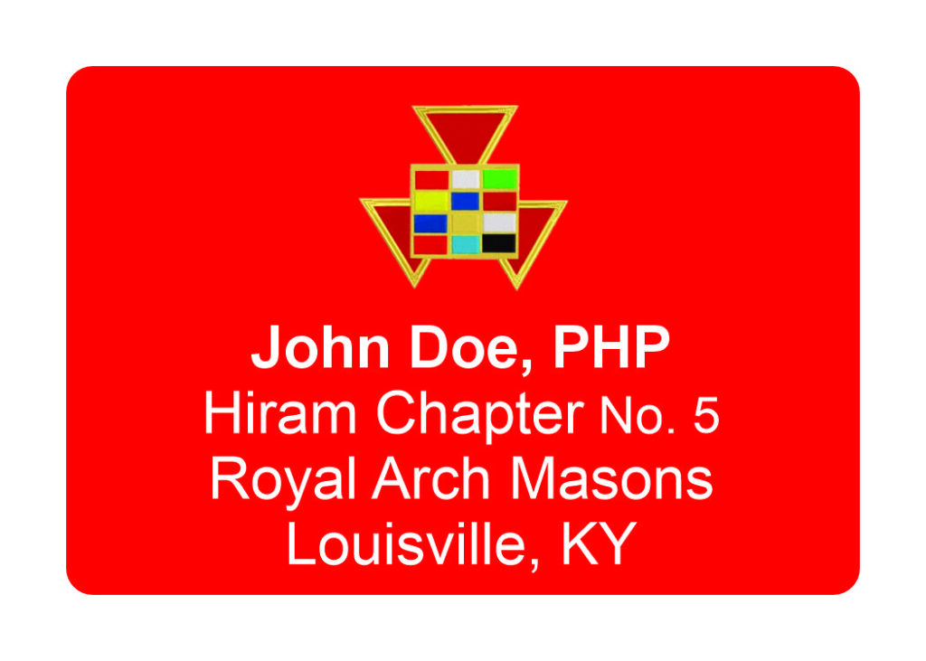 Past High Priest Chapter Full Color Custom Metal Name Badge