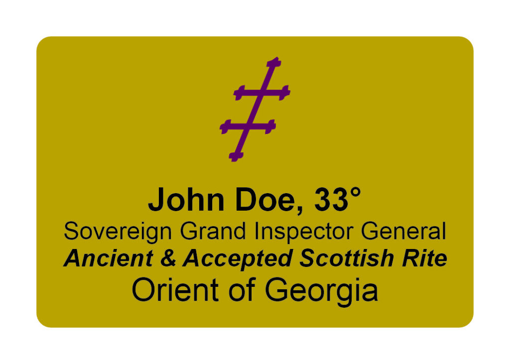 Sovereign Grand Inspector General Custom Metal Name Badge
